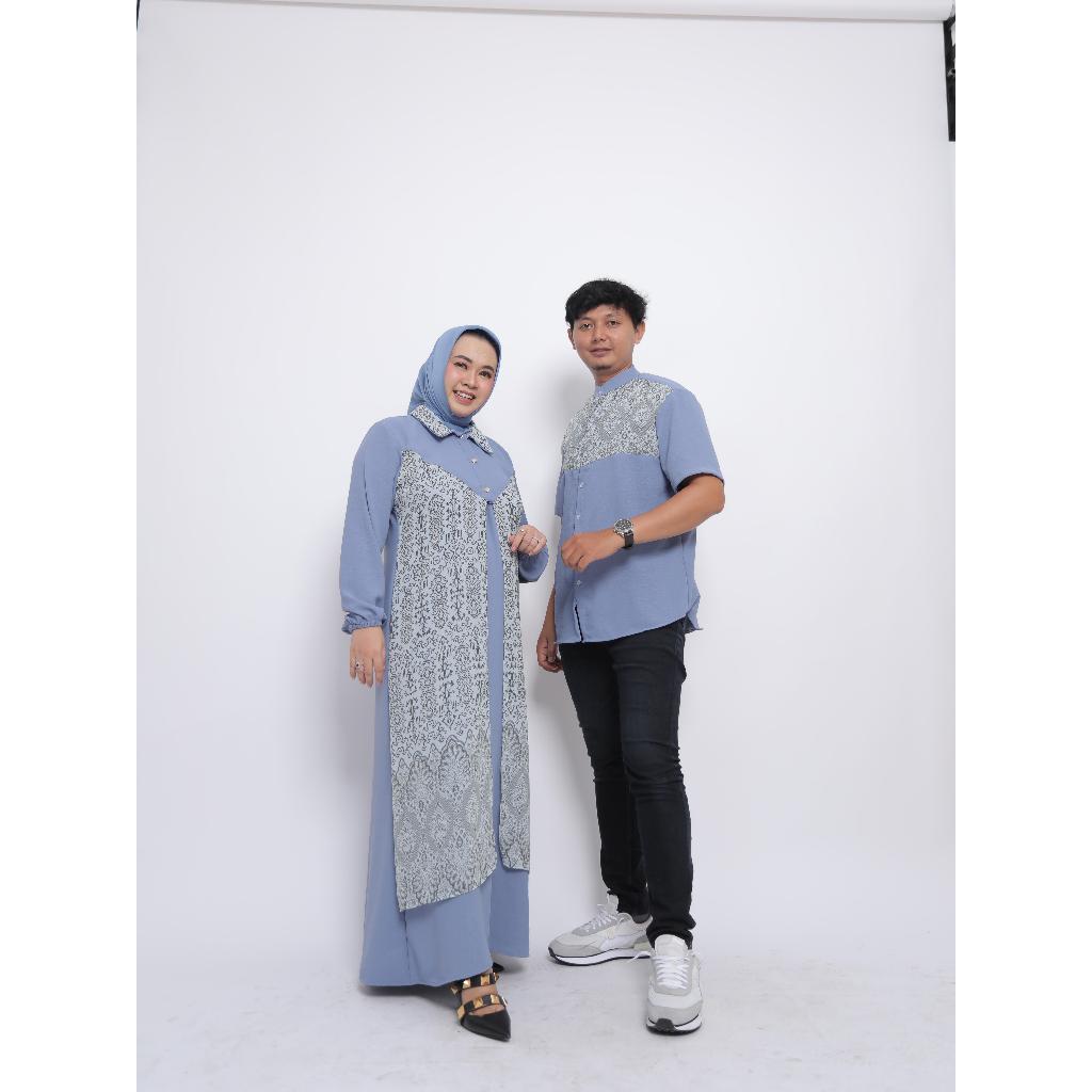 Jual Warna Warni Gamis Zavina Set Couple free Hijab Dapat ( Gamis, koko ...