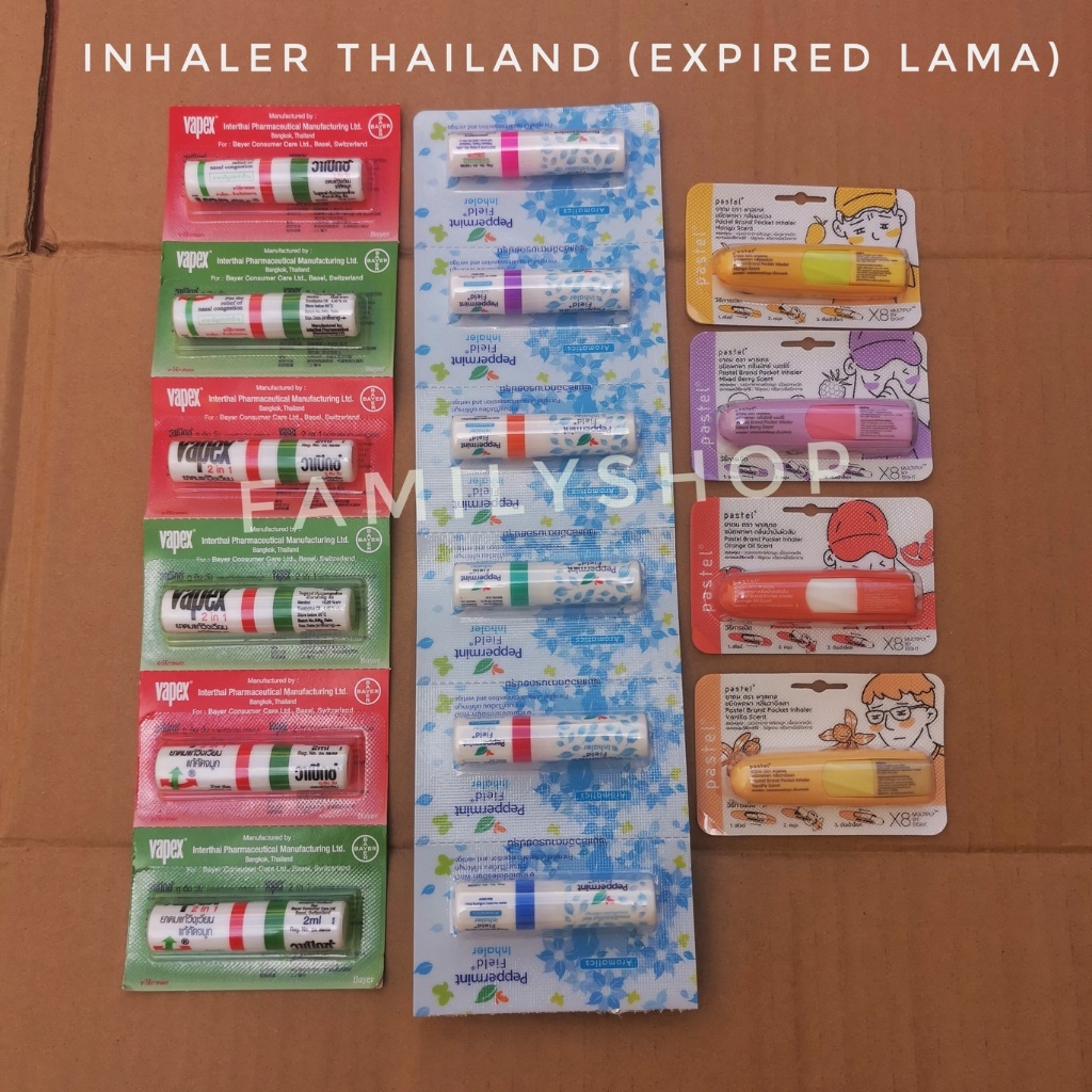 Jual Inhaler Thailand Inhaler Vapex Peppermint Pastel | Shopee Indonesia