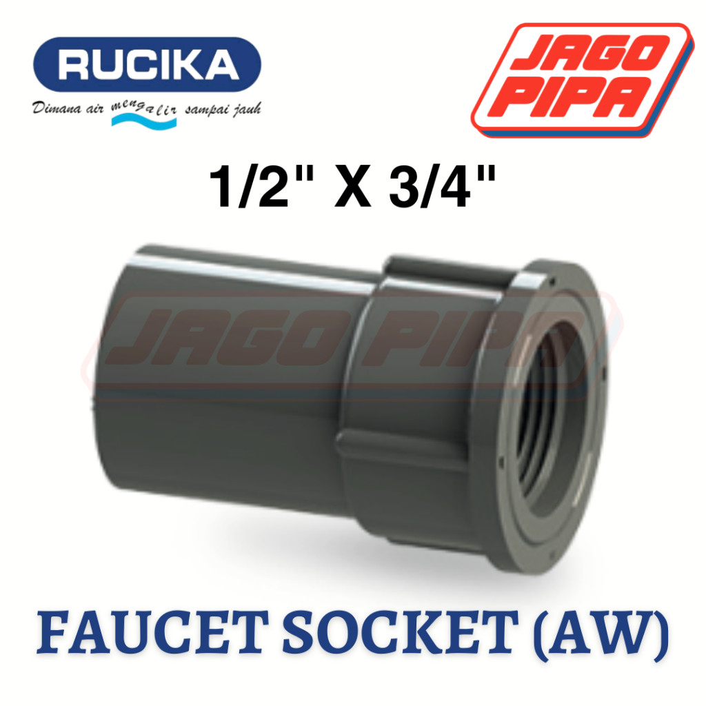 Jual Sock Drat Dalam AW 1/2 x 3/4 Inch Rucika Faucet Socket SDD 1/2" x ...