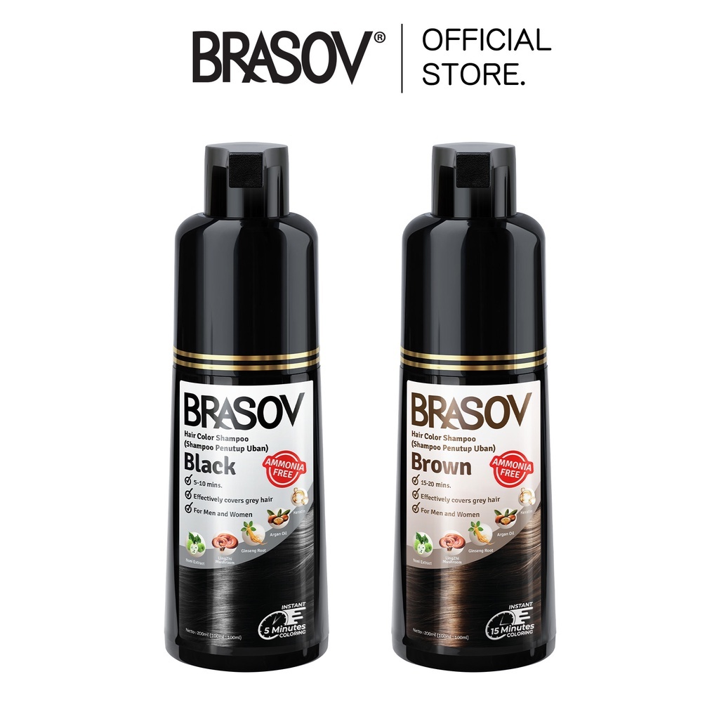 Jual BRASOV Hair Color Shampoo / Semir Rambut Shampoo / Pewarna Rambut ...