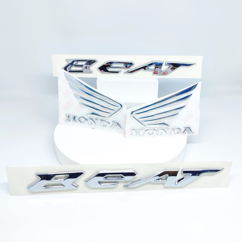 Jual emblem honda beat logo timbul honda beat warna silver bisa satuan ...
