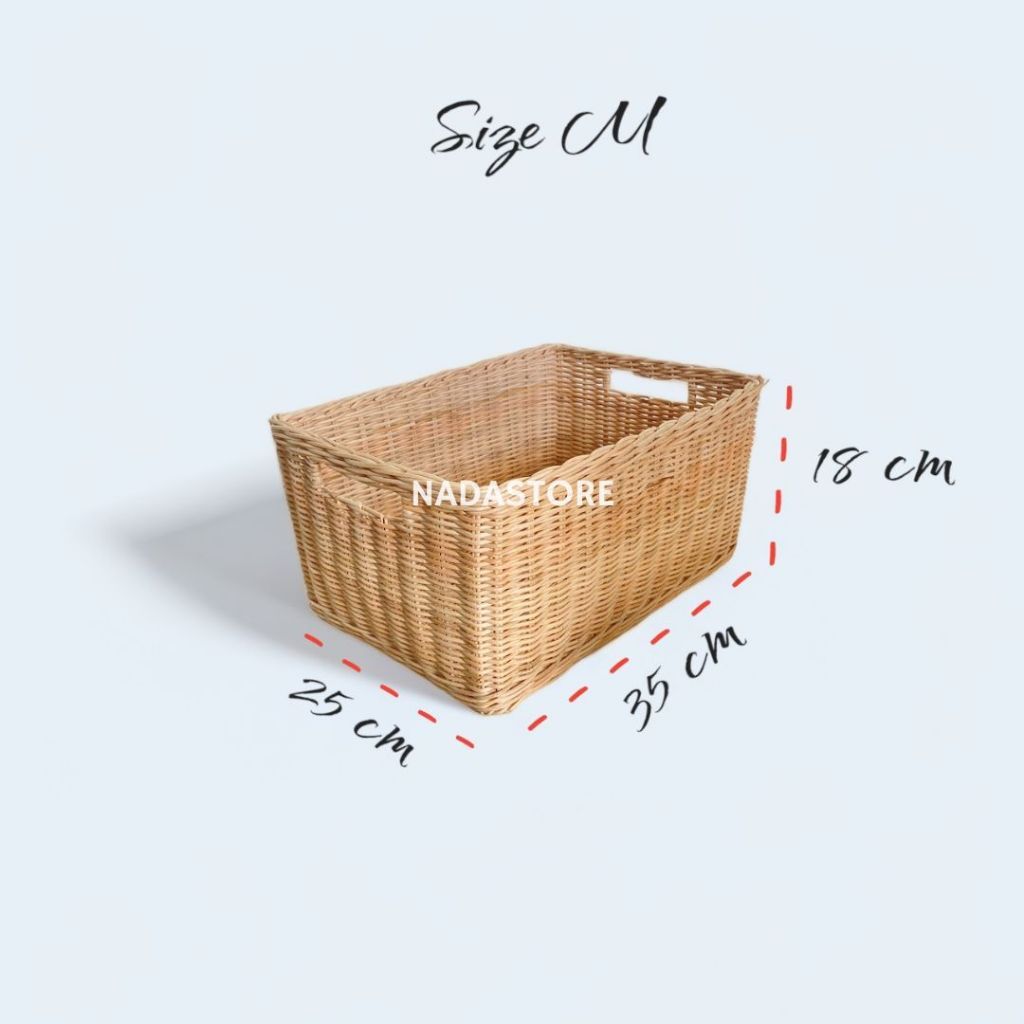 Jual Keranjang Rotan / Box Penyimpanan Anyaman Rotan / GND Rotan ...