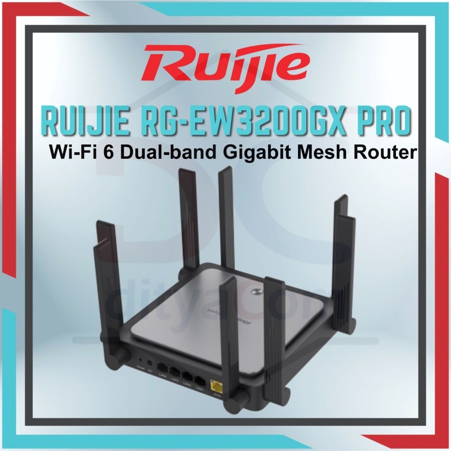 Jual RG-EW3200GX PRO Ruijie 3200Mbps Wi-Fi 6 Mesh Router Dual-band ...