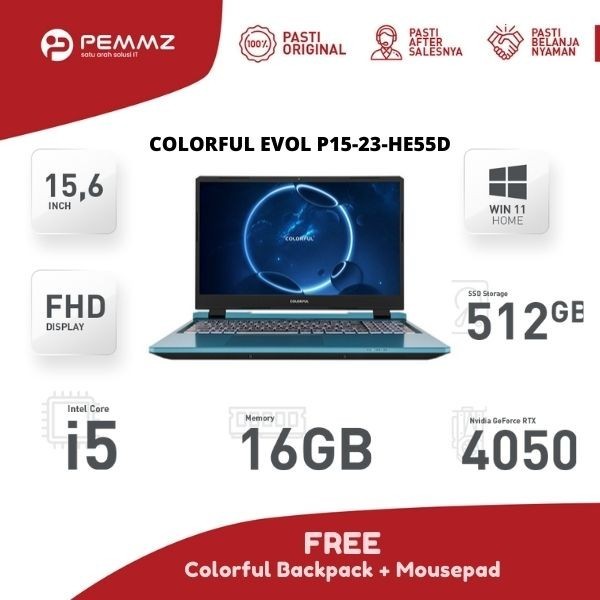 Jual COLORFUL EVOL P15-23-HE55D | I5-12450H | RTX 4050 | 16GB ...