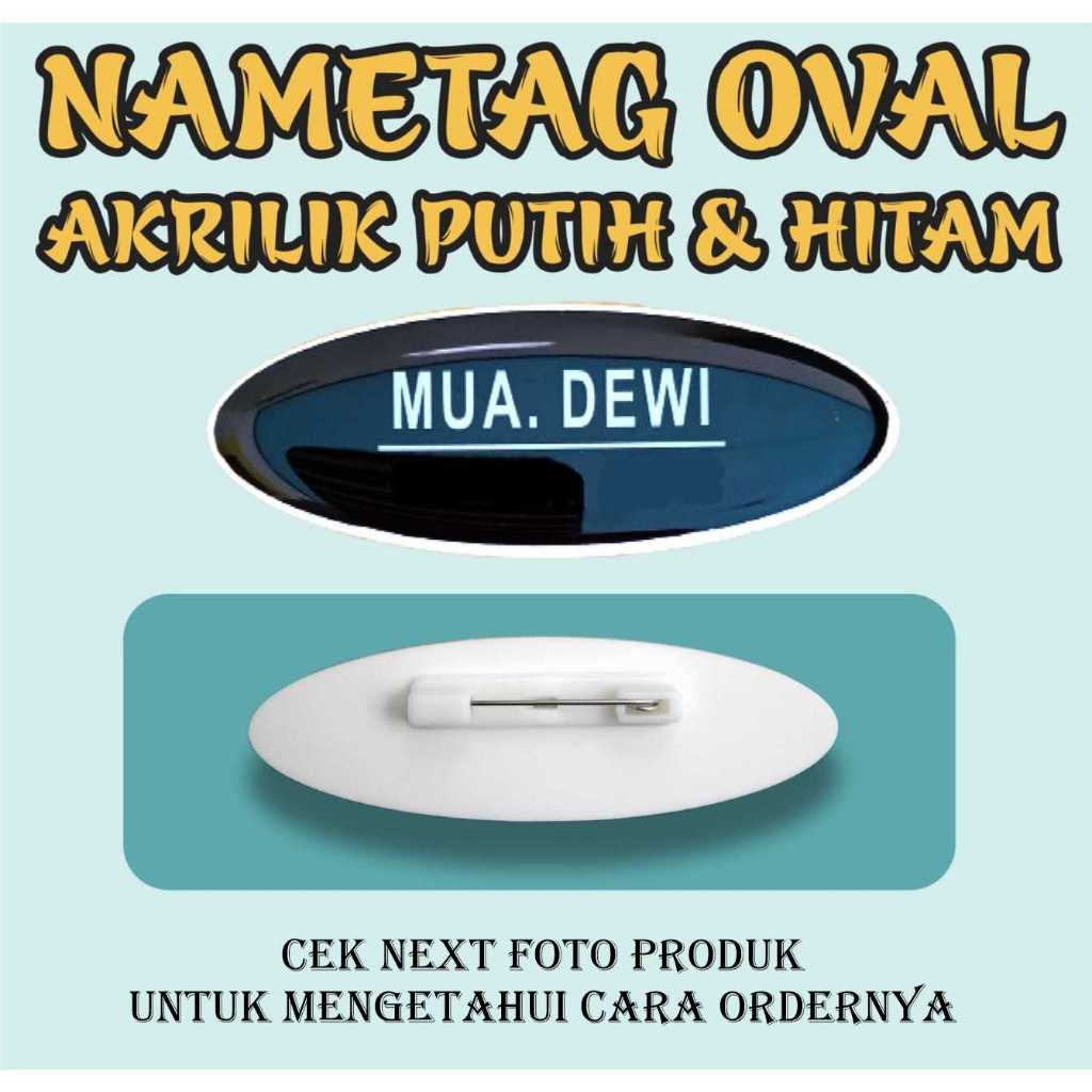 Jual Nametag Oval/Nametag Akrilik/Name Tag Oval/Name Tag Akrilikr/Name ...