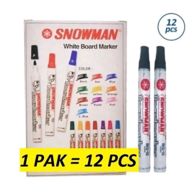 Jual Spidol Whiteboard Snowman Bg 12 Shopee Indonesia