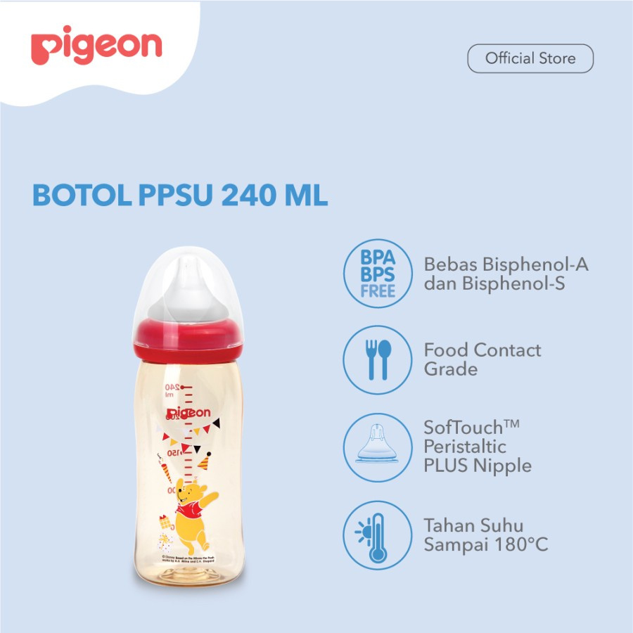 Jual Pigeon botol susu wide neck PPSU 240 ml Disney baby -pigeon botol susu 240ml | Shopee Indonesia