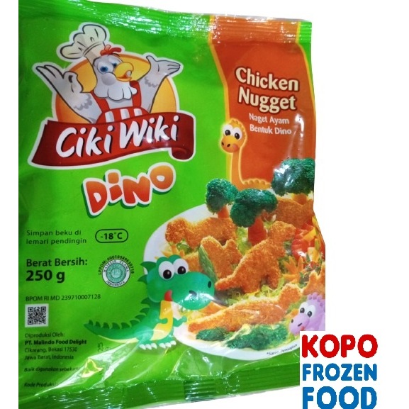 Jual CIKI WIKI Chicken Nugget Dino 250gram (Tahan suhu ruangan 3hari ...