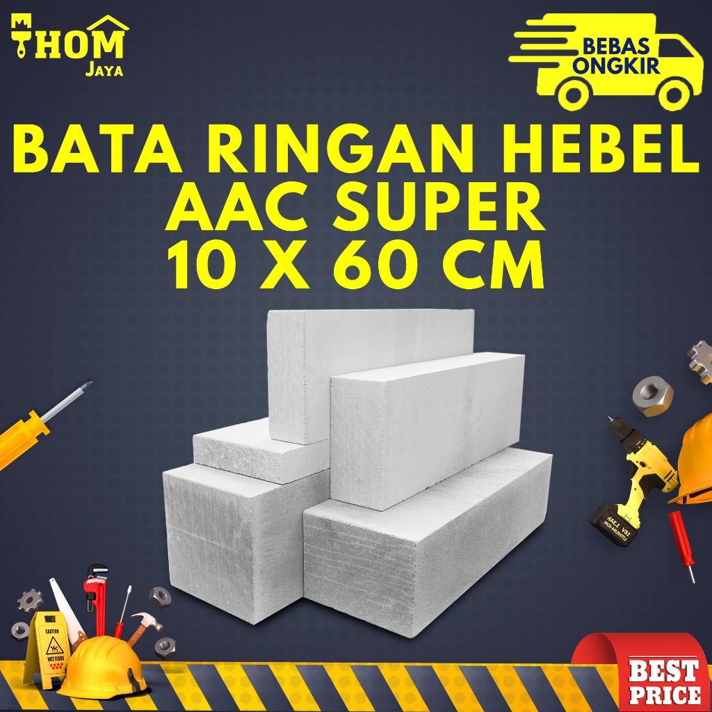 Jual BATA RINGAN HEBEL / BATA HEBEL / BATA RINGAN - 10 CM X 60 CM ...