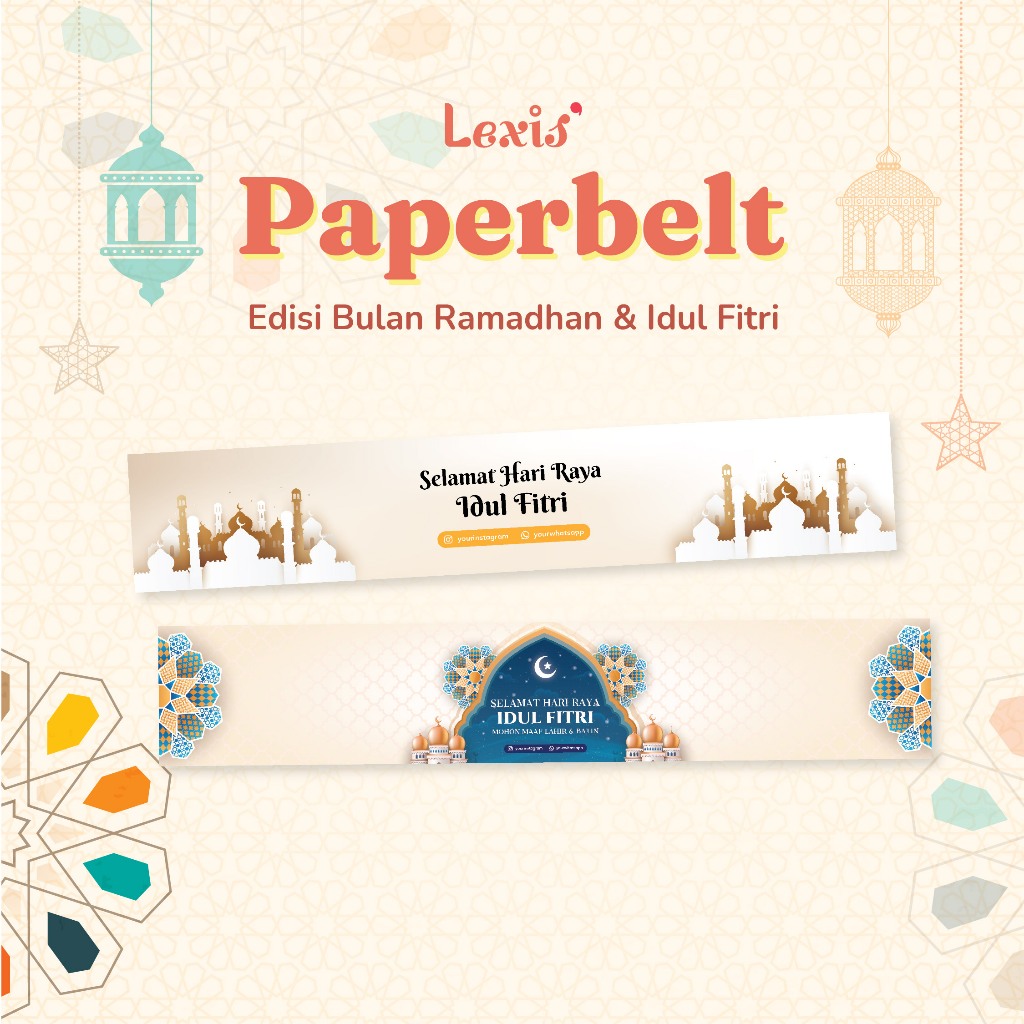 Jual Paperbelt Puasa & Lebaran / Paper Sleeve / Label Segel Box / Label ...