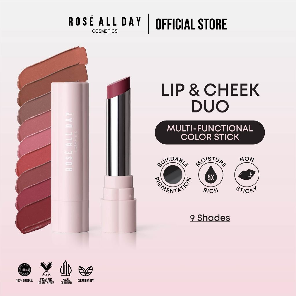 Jual Rosé All Day Lip & Cheek Duo (Lipstick, Cream Blush) | Shopee ...