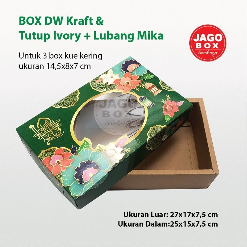 Jual Box DW Lebaran / Box Cake Roti Cookies Hampers Lebaran 25x15x7,5 ...