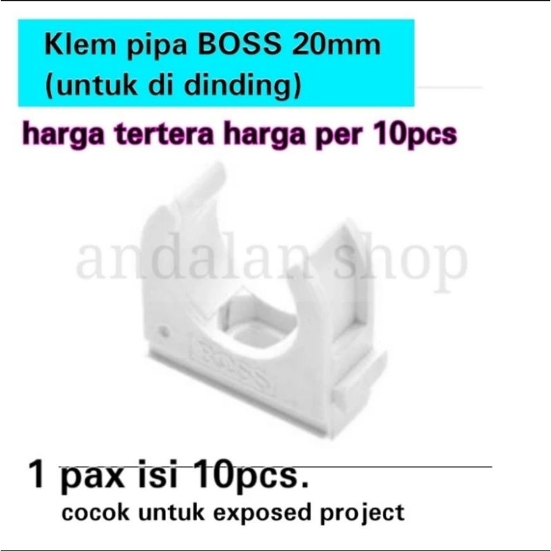 Jual Klem pipa jepit/klem pipa BOSS/klem conduit dinding | Shopee Indonesia