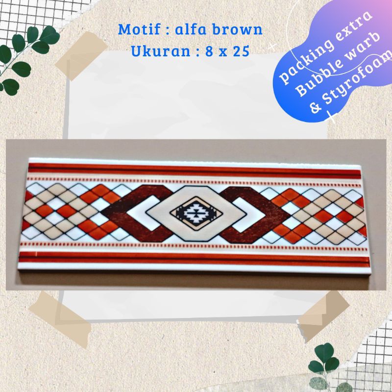 Jual List keramik dinding minimalis ukuran 8x25 motif alfa / grosir ...