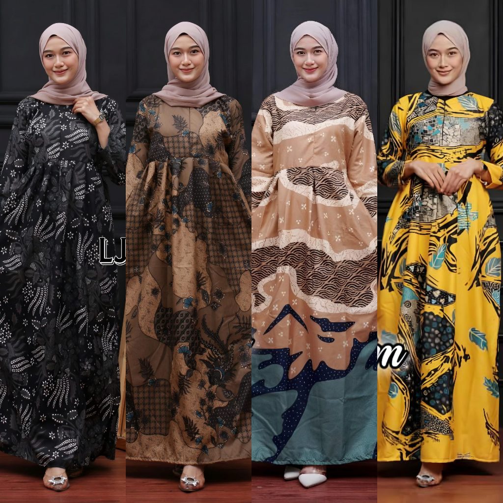 Jual Gamis Batik Baju Wanita Katun Polymicro All Size Standar Jumbo ...