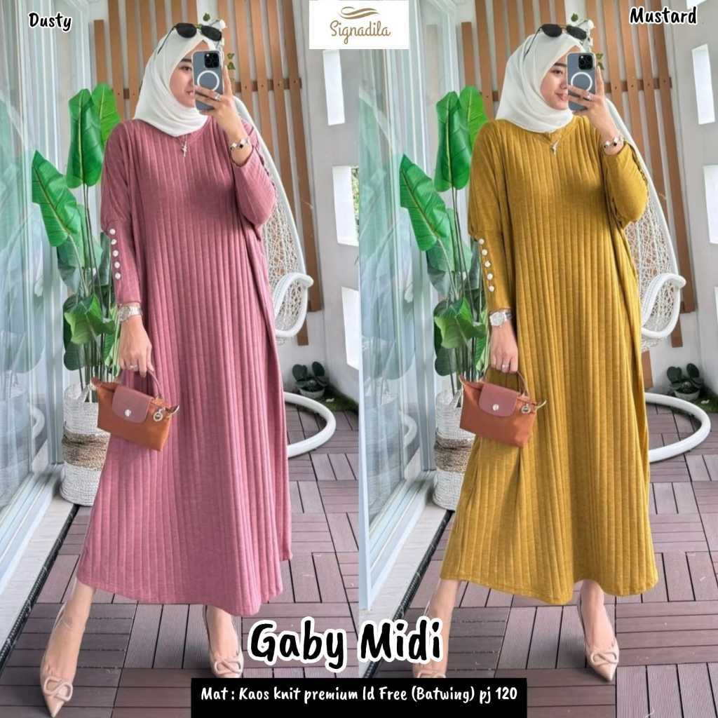 Jual GABY MIDI BY NAZEELA / DRESS MIDI BAHAN KAOS KNIT BEST SELLER ...