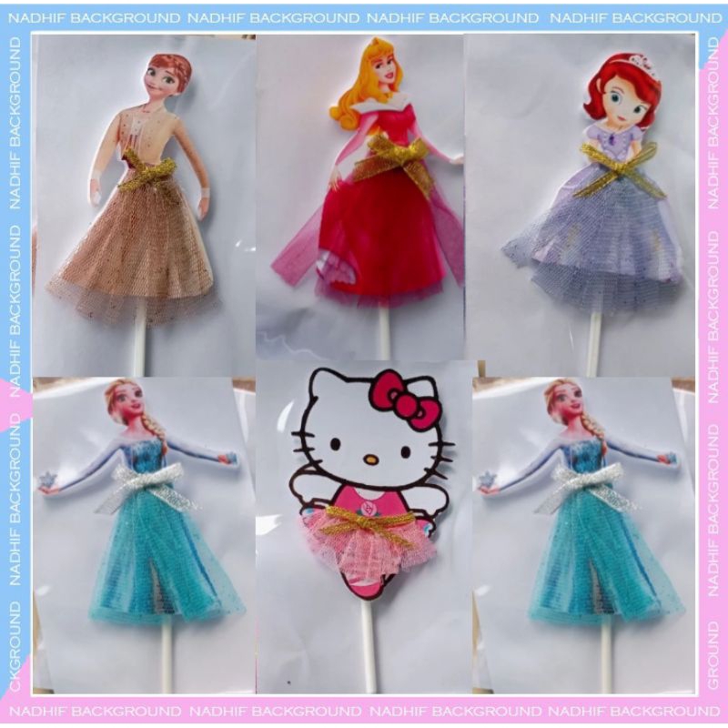 Jual HIASAN KUE ULANG TAHUN KARAKTER PEREMPUAN _ DECORASI CAKE HAPPY BIRTHDAY _ TOPER TUSUK ...