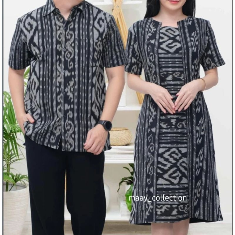 Jual BAJU SET COUPLE TENUN ETNIK WANITA DAN PRIA JEPARA MOTIF TORAJA NTT KALIMANTAN - COUPLE ...