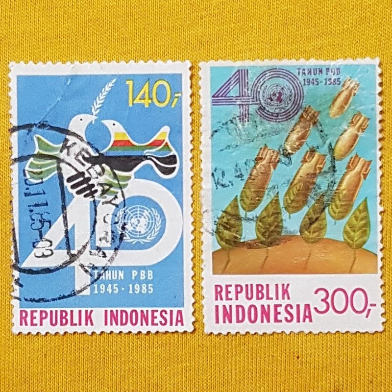Jual Perangko Langka Edisi 40th PBB 1945 1985 Set Lengkap Used | Shopee Indonesia