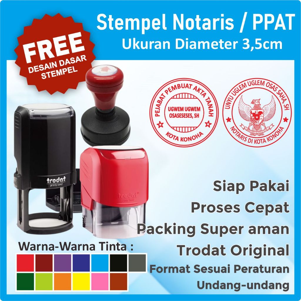 Jual Stempel Bulat Stempel NOTARIS | Stempel PPAT | Stempel Setting ...
