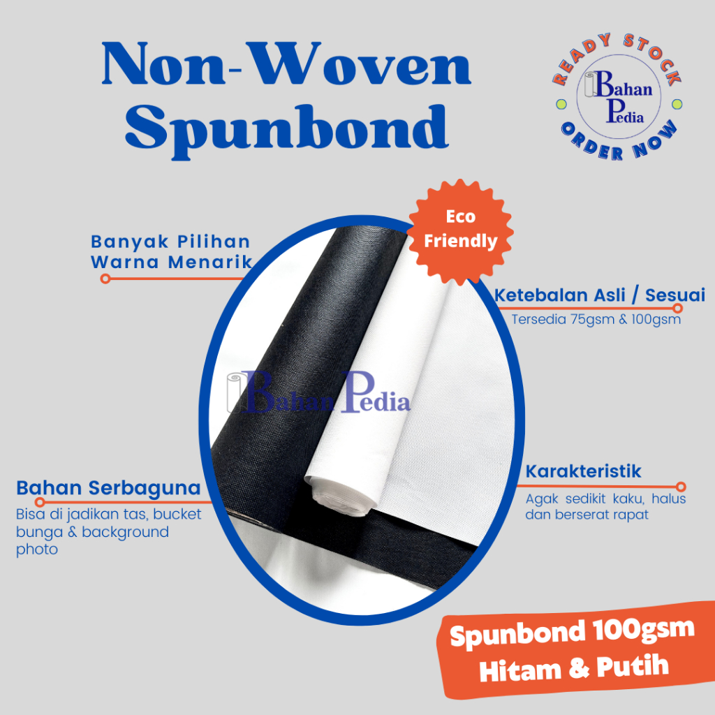 Jual [Meter] Kain Spunbond 100gsm Puring Furing Bahan Goodie Bag 100 x ...