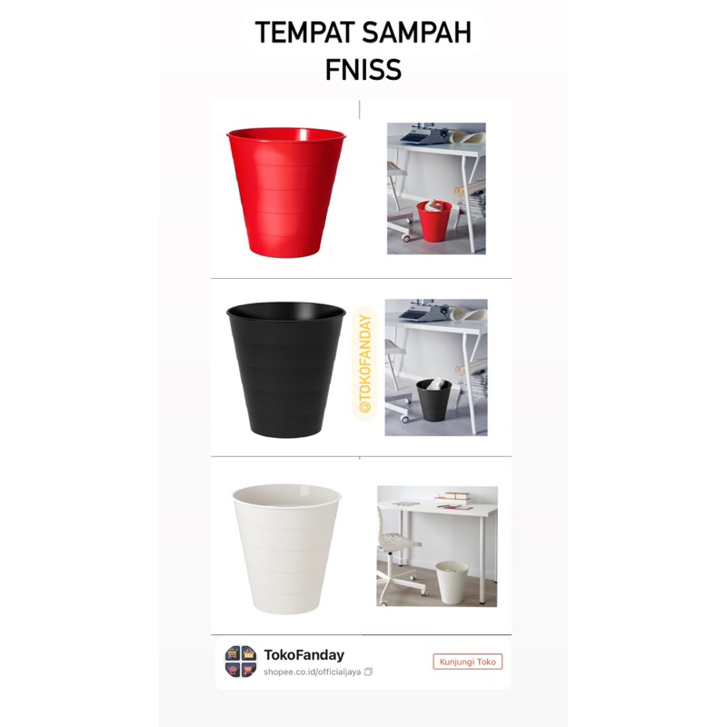Jual [IKEA] FNISS TEMPAT SAMPAH PLASTIK / TONG KERANJANG SAMPAH / BISA ...