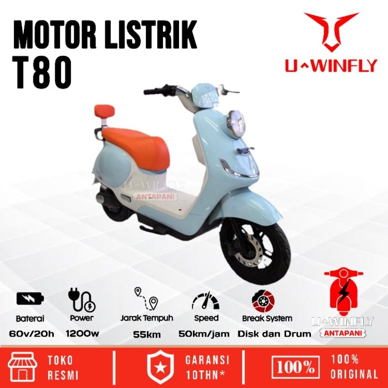 Jual Motor Listrik UWINFLY T80 New |1200watt|Nfc Garansi Resmi | Shopee ...
