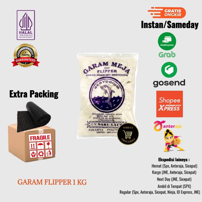 Jual Garam Meja Merk Flipper 1 Kg | Shopee Indonesia