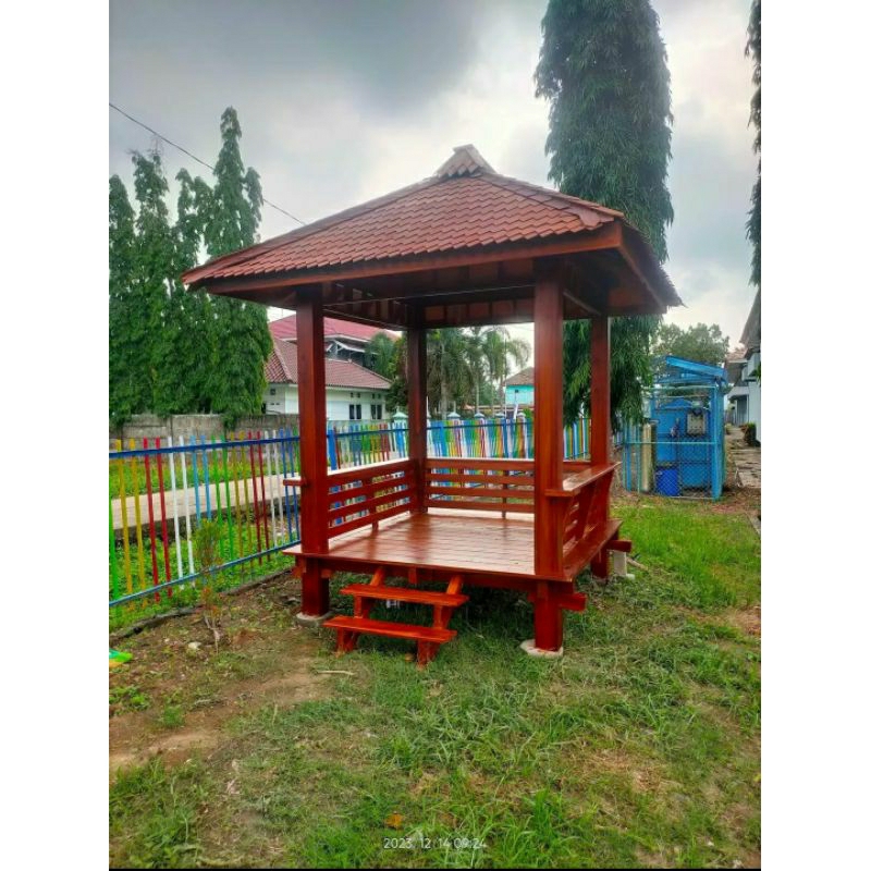 Jual Gazebo taman, Gazebo pantai kayu jati | Shopee Indonesia