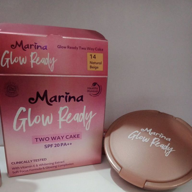 Jual Marina Glow Ready Two Way Cake SPF 20 PA++ | Shopee Indonesia