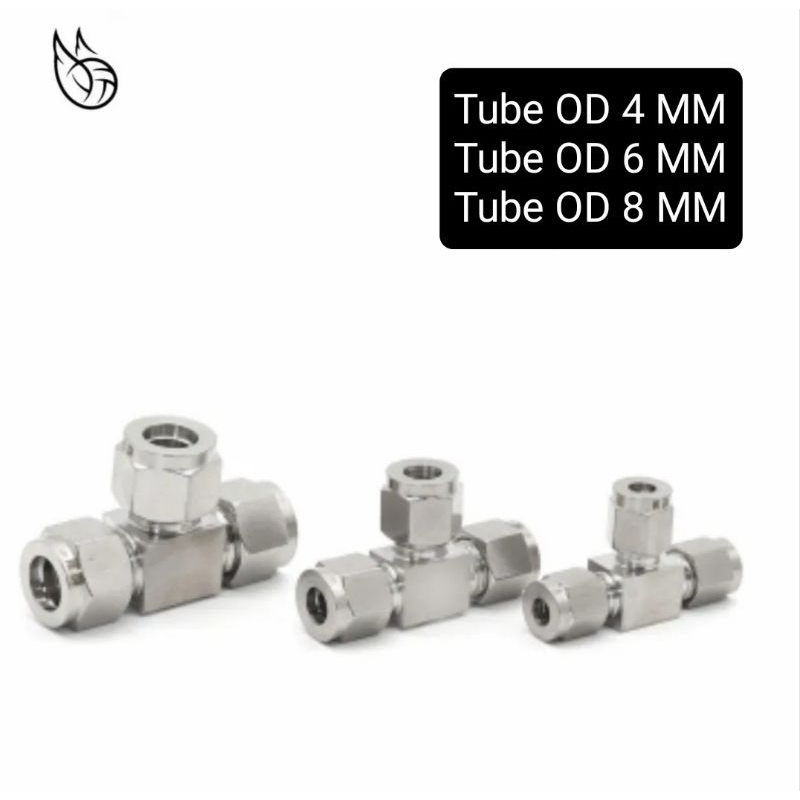 Jual Union Tee Connector Tube / Tee Union OD 4 MM . 6 MM . 8 MM ...