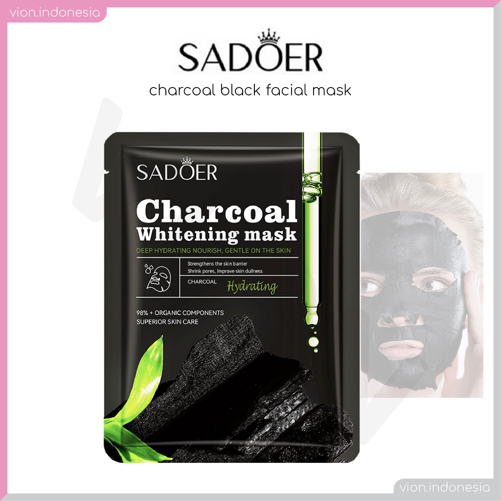 Jual SADOER Charcoal Black Facial Sheet Mask Esensi Arang Menyerap ...