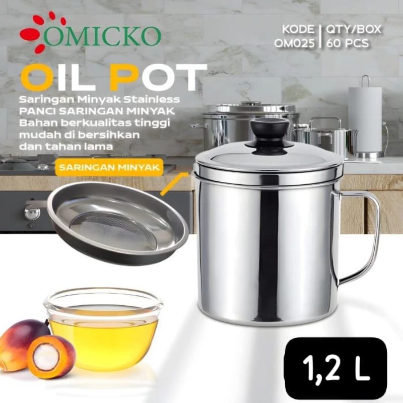 Jual OIL POT STAINLESS OMICKO SARINGAN MINYAK TAPISAN MINYAK | Shopee ...