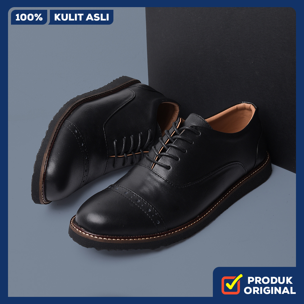 Jual JAZZ 01 BLACK ORIGINAL x REYL MAN Sepatu Formal Kulit Sapi Asli ...
