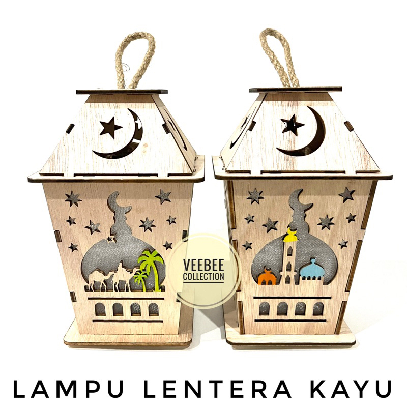 Jual Lampu Lentera kayu idul fitri ramadhan/ Wooden Lantern Lamp/ lampu ...