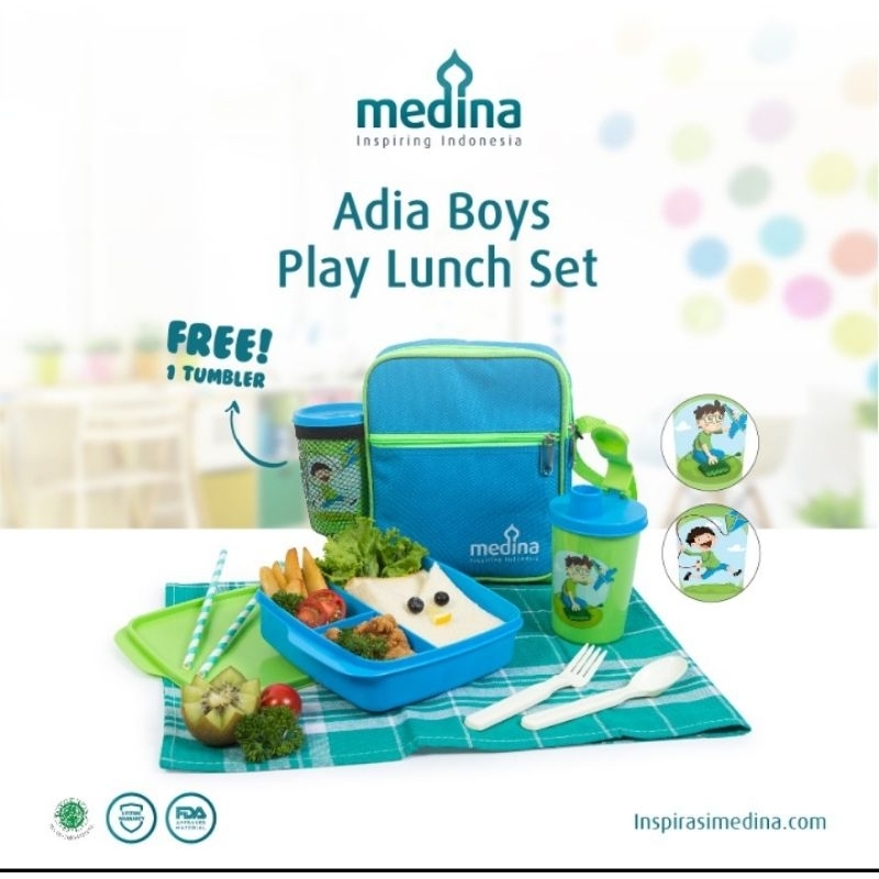 Jual Kotak Makan - Botol Minum Adia Medina Lunch Set | Shopee Indonesia