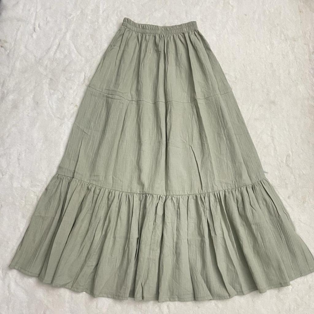 Jual aluna Ruffle Skirt - rok panjang wanita/rok korean style/bawahan ...