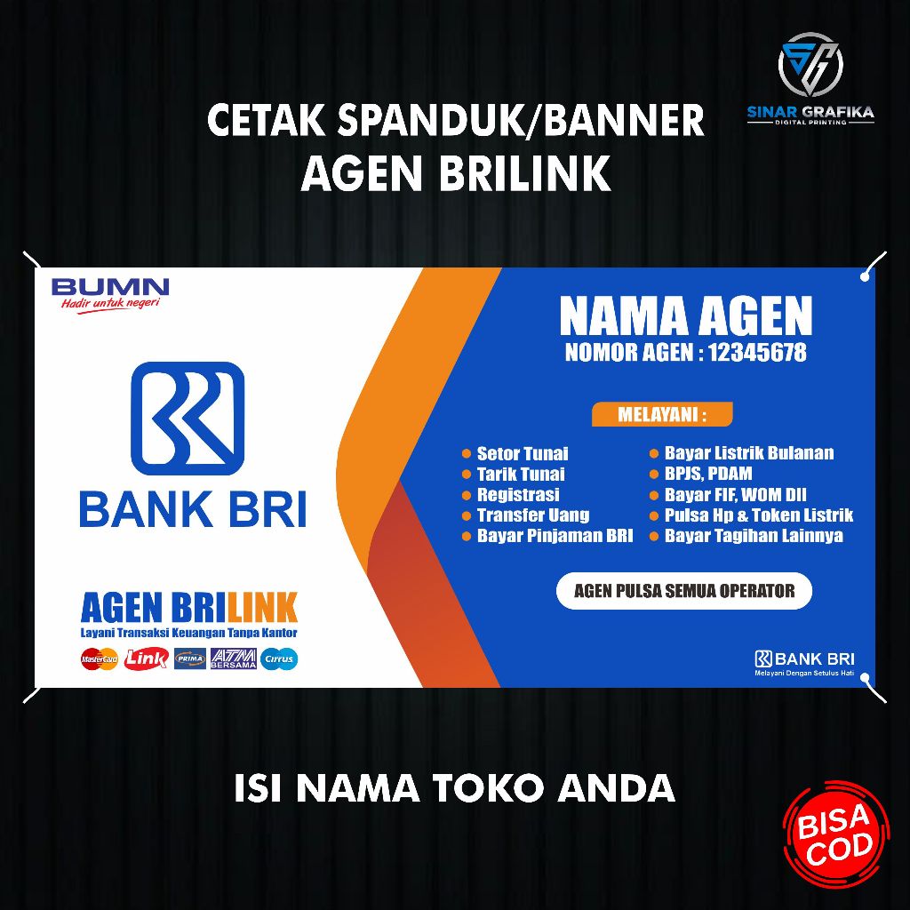 Jual SPANDUK BRI Link murah/ banner brilink | Shopee Indonesia