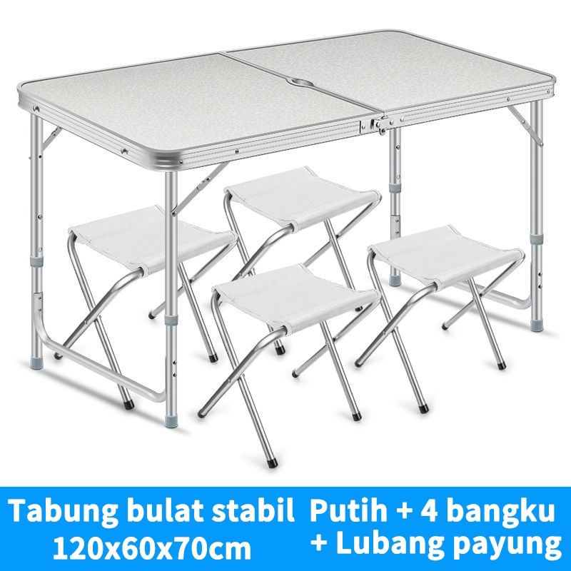 Jual Meja Lipat Jualan Lubang Tengah Meja Makan Lipat Set Koper Camping Outdoor Portable ...