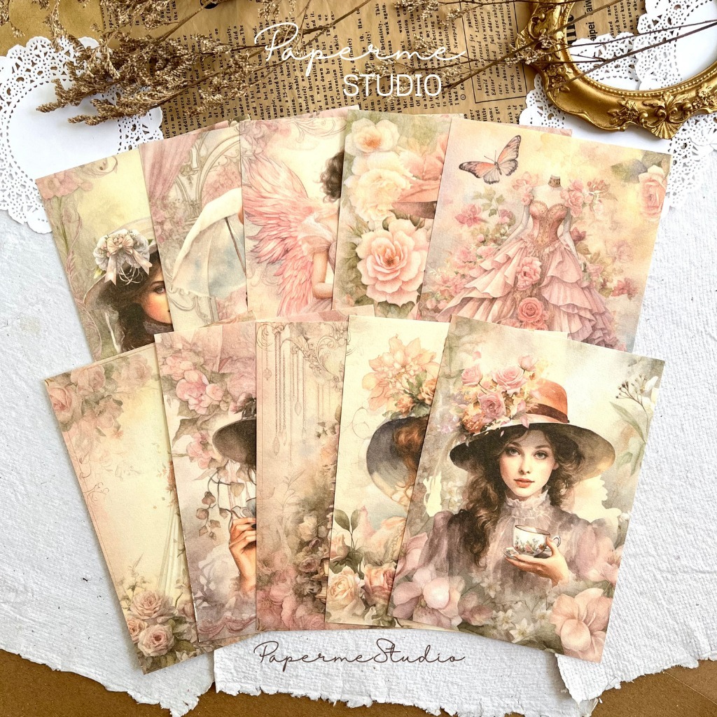 Jual PAPER DECO - girl garden flowers lady in garden journal dekorasi ...