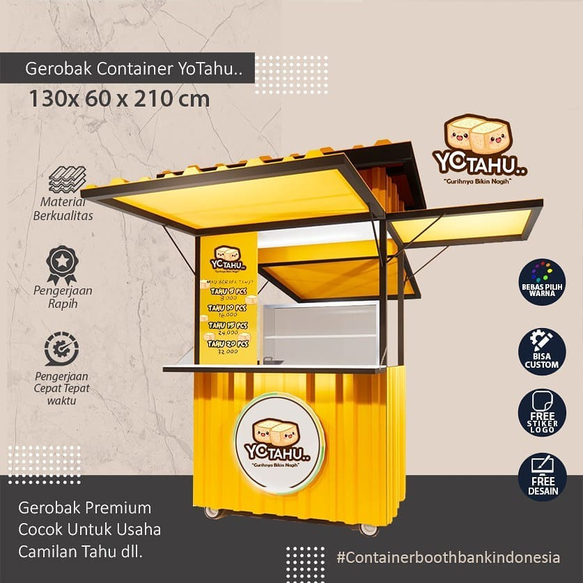 Jual Gerobak Container - Gerobak Jualan - Gerobak Tahu | Shopee Indonesia