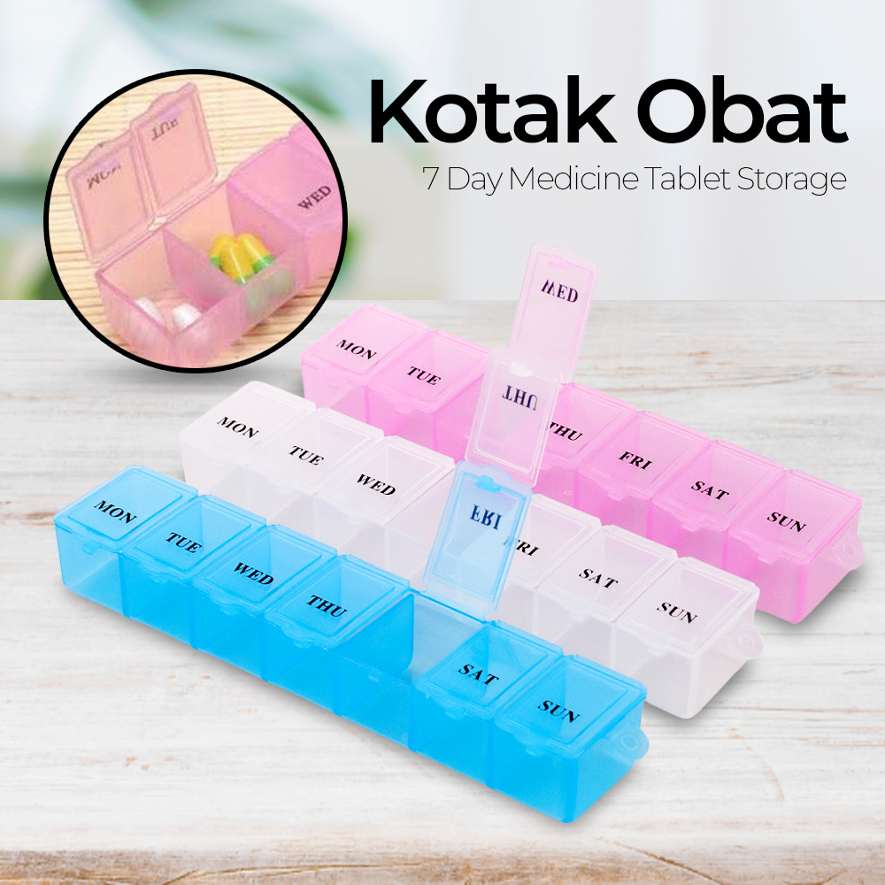 Jual Kotak Obat Harian P3K Kecil 1 Minggu 7 Grid / Medicine Travel Box ...