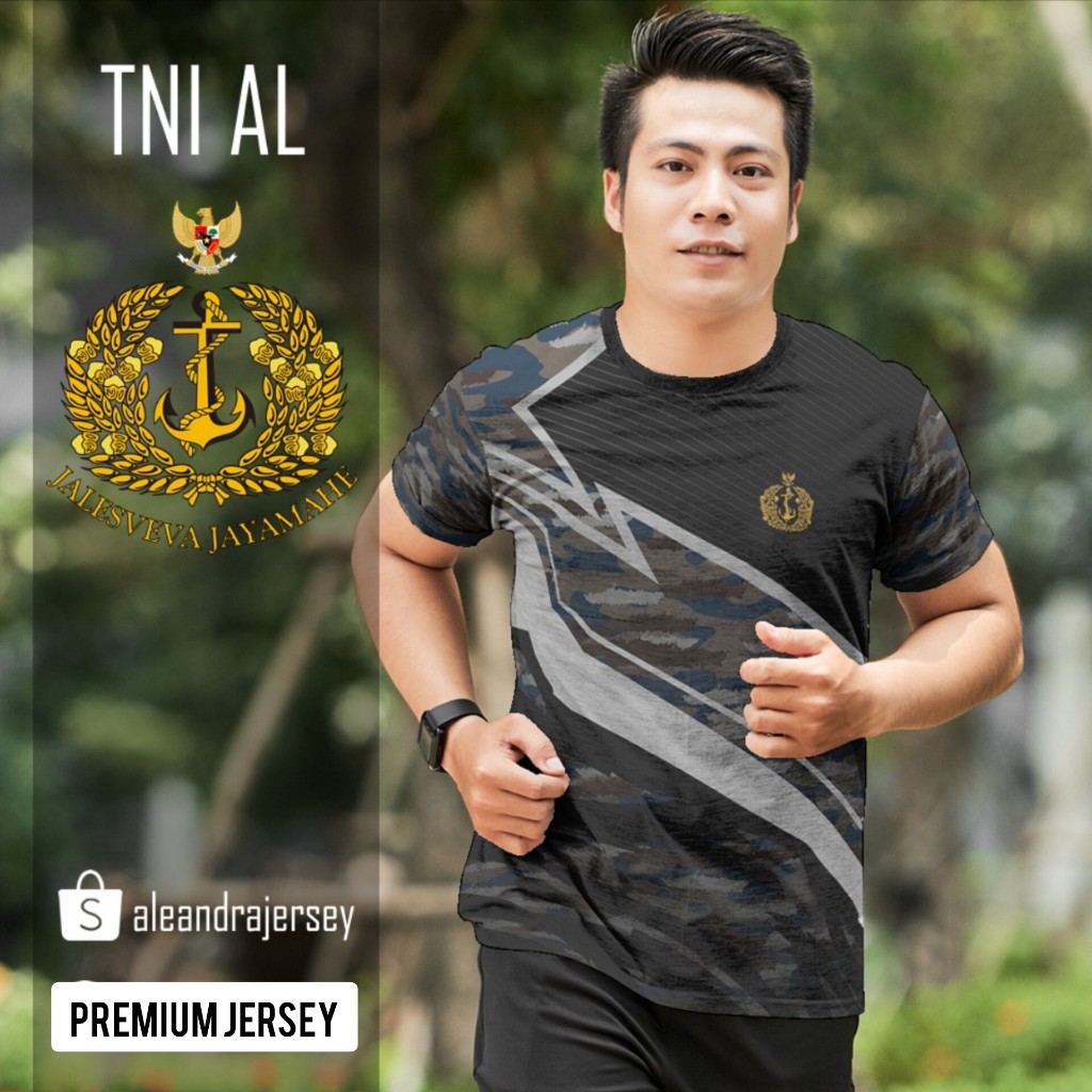 Jual Baju Kaos Jersey TNI AL 222 FullPrint Printing Custom Premium | Shopee Indonesia