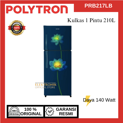 Jual POLYTRON Kulkas 2 Pintu Beauty Steel PRB 217LB 210L/PRB-217LB/PRB ...