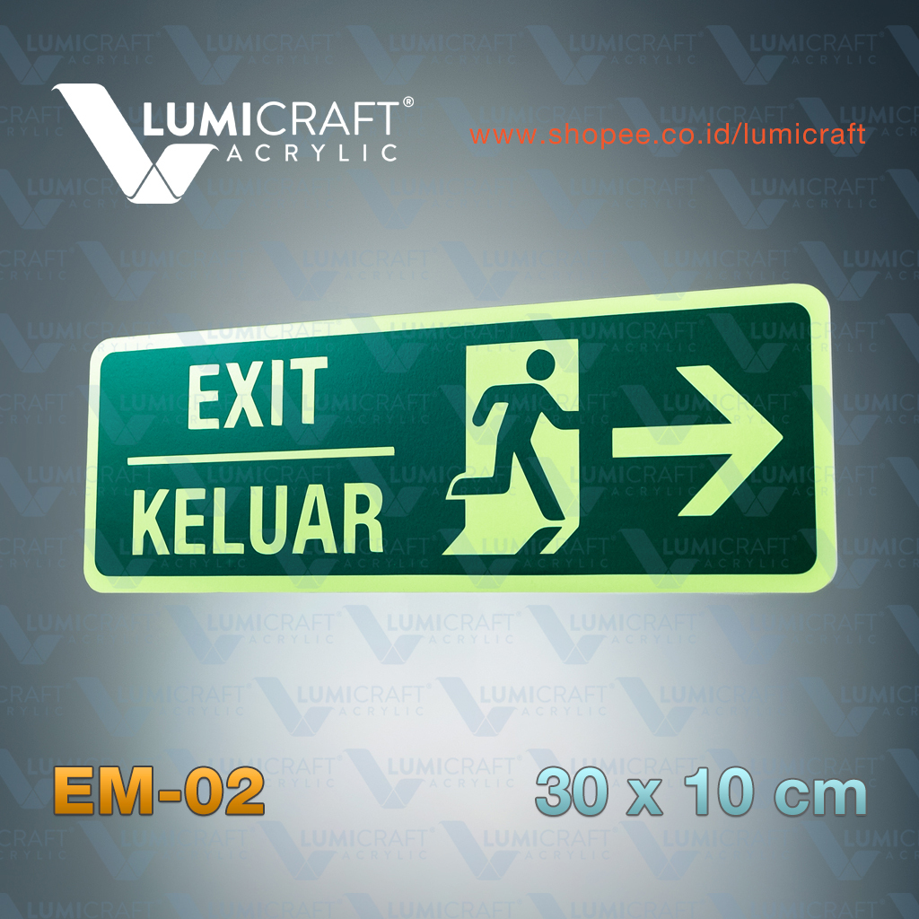 Jual Sign Emergency Exit / Keluar Darurat Arah Panah ke Kanan bahan ...