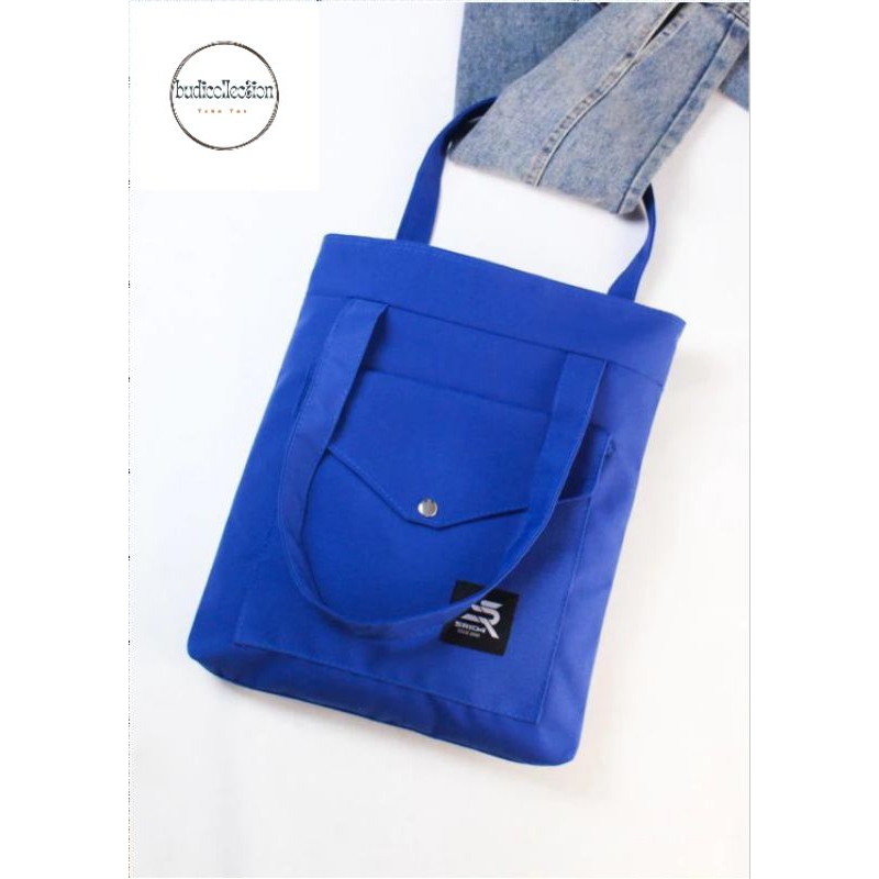 Jual Tas Tote Bag Kanvas Saku Lancip | Shopee Indonesia