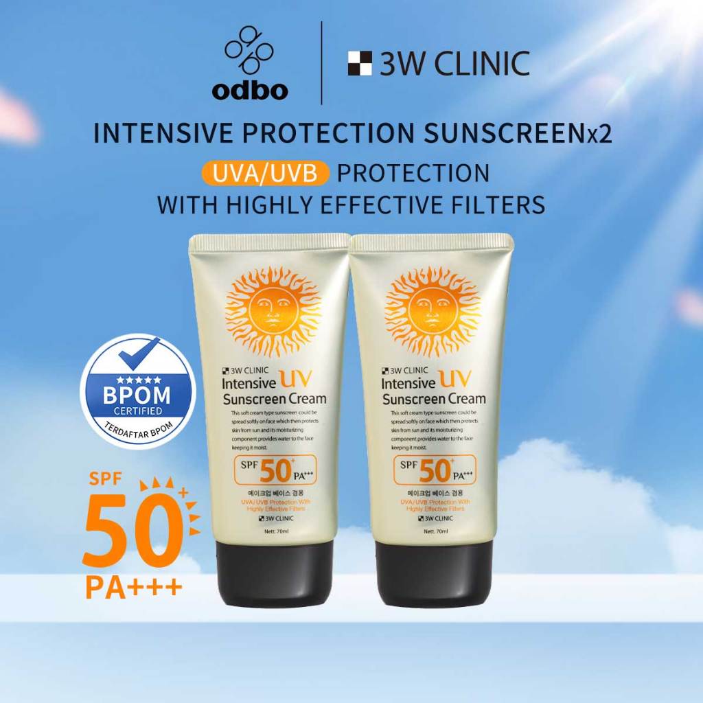 Jual [Sunscreen 2pcs] [BPOM]ODBO X 3W Clinic Intensive UV Sunscreen ...