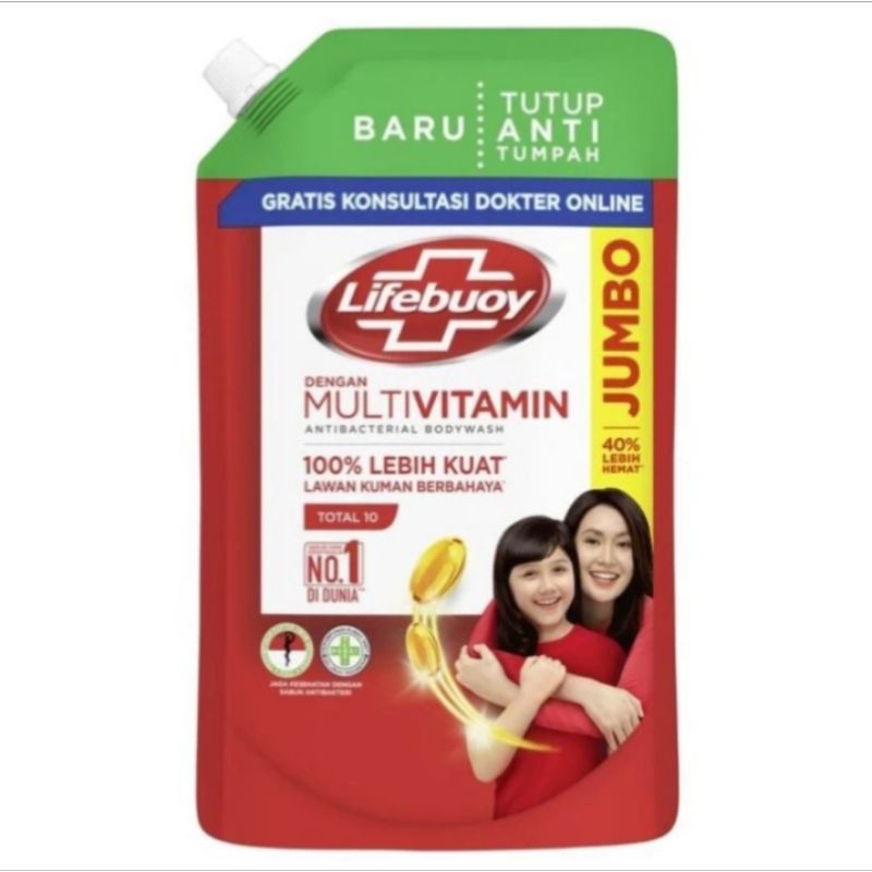 Jual LIFEBUOY MERAH DENGAN TUTUP ANTI TUMPAH 825ML.sabun mandi cair ...