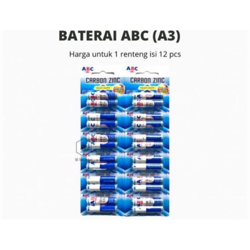 Jual Batrai ABC AAA Renceng isi 12pcs/6psg | Shopee Indonesia