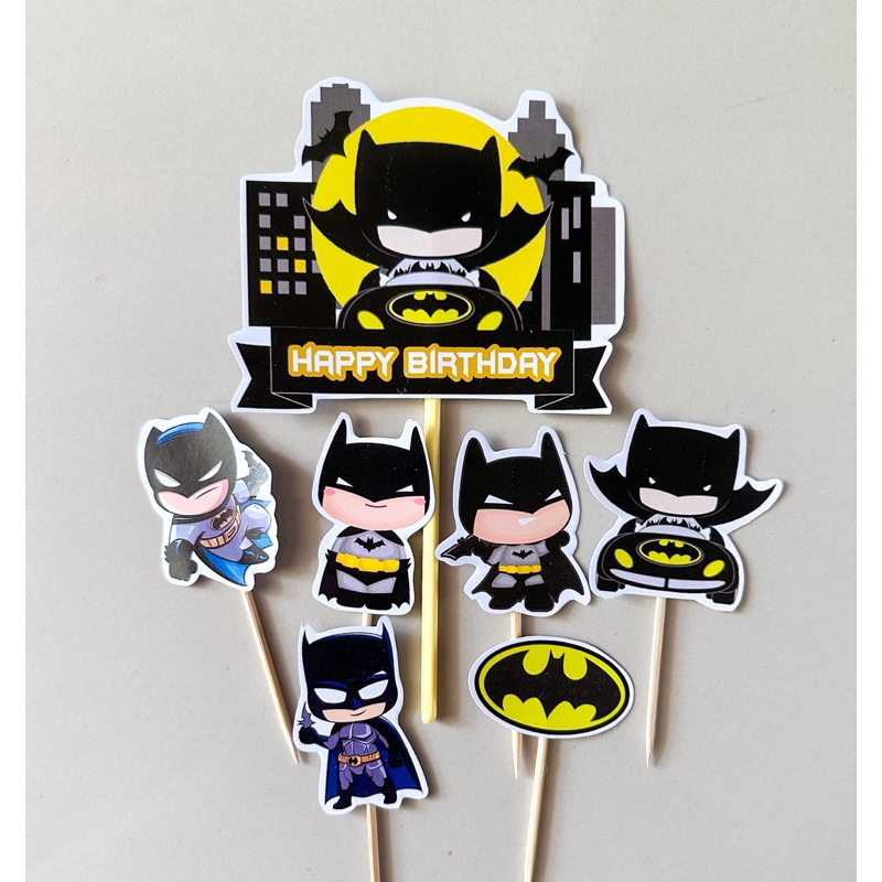 Jual TOPPER BATMAN / (LA-001) CUPCAKE TOPPER BATMAN / TOPPER KUE BATMAN ...